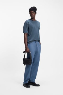HUGO cotton-blend t-shirt with drop-needle stripe